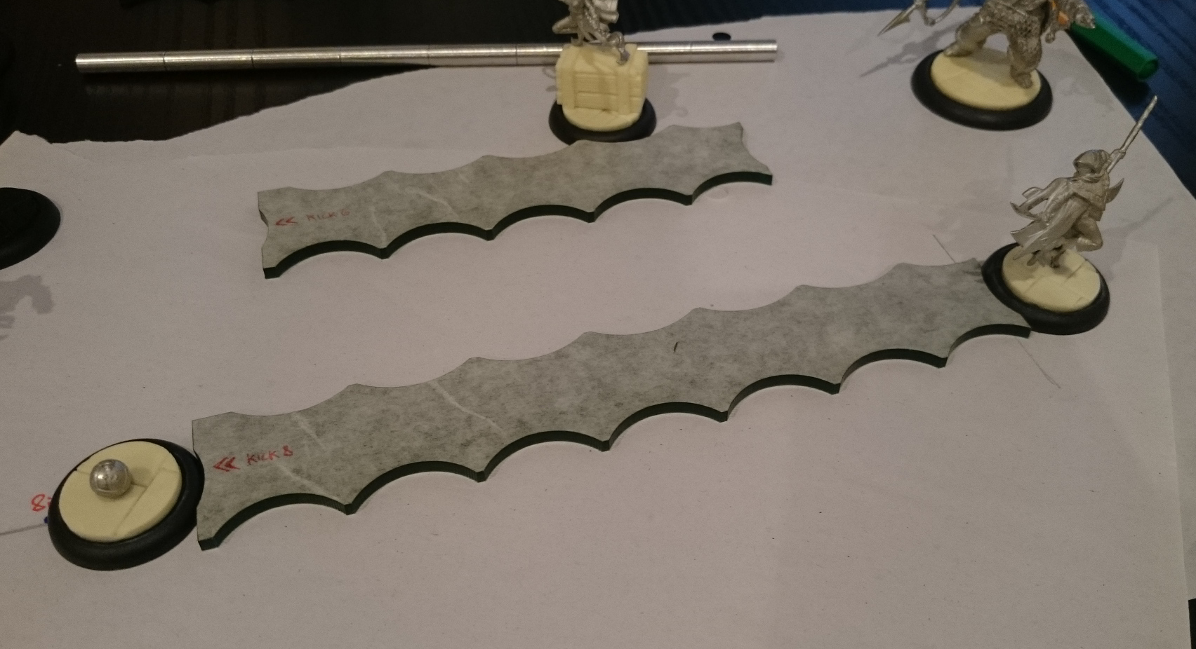 Guild Ball Prototype Range Rulers | Splayed Paint Brush